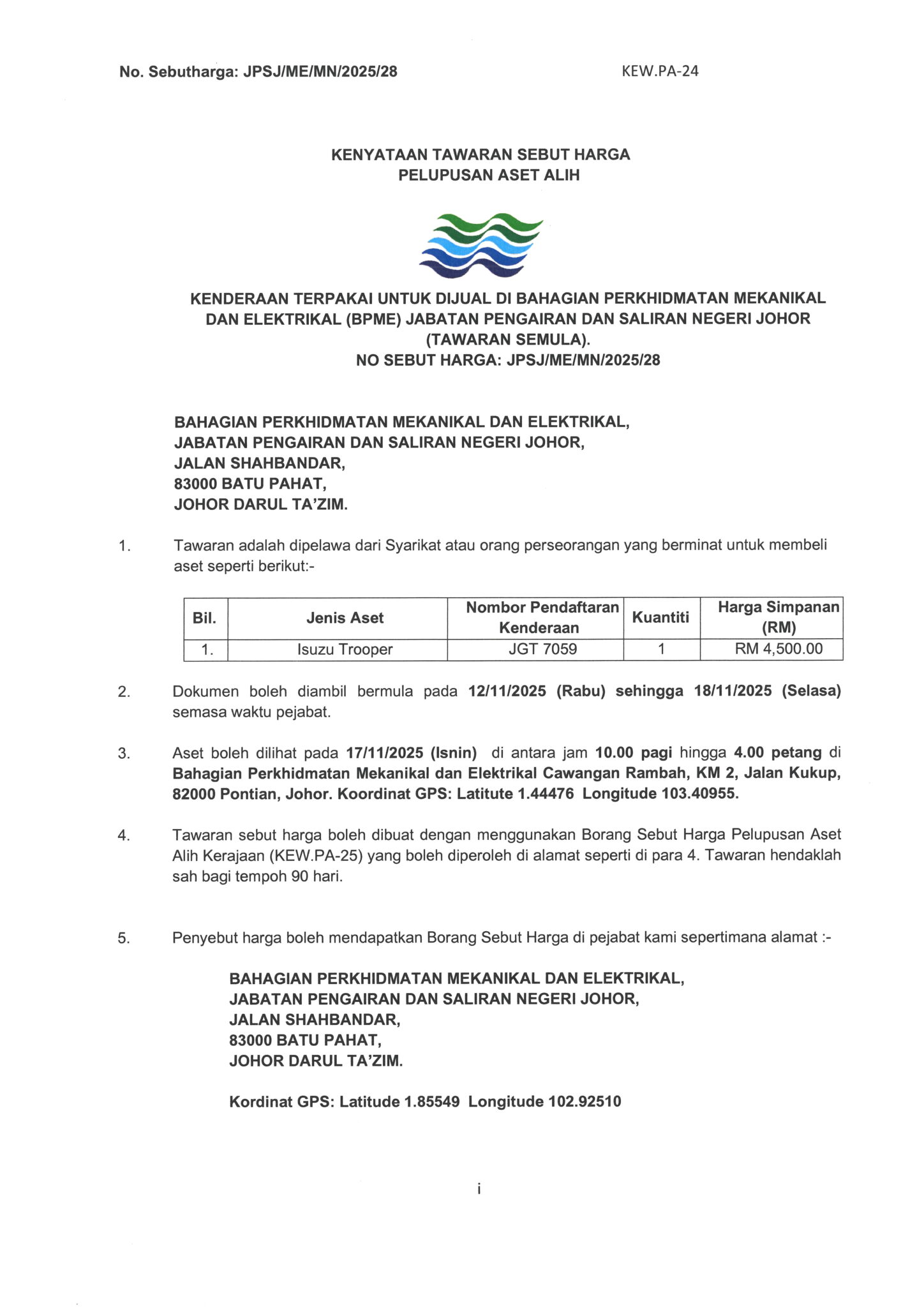 JPS JOHOR